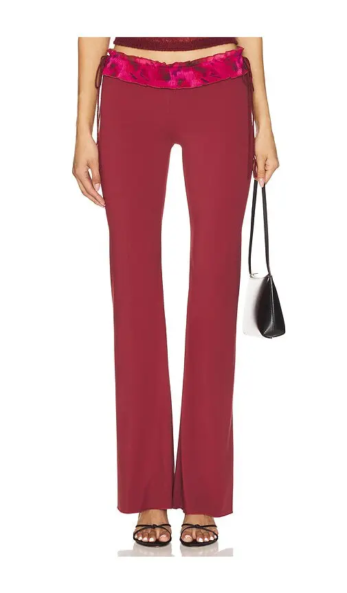 GUIZIO Ruched Side Tie Stretch Pant