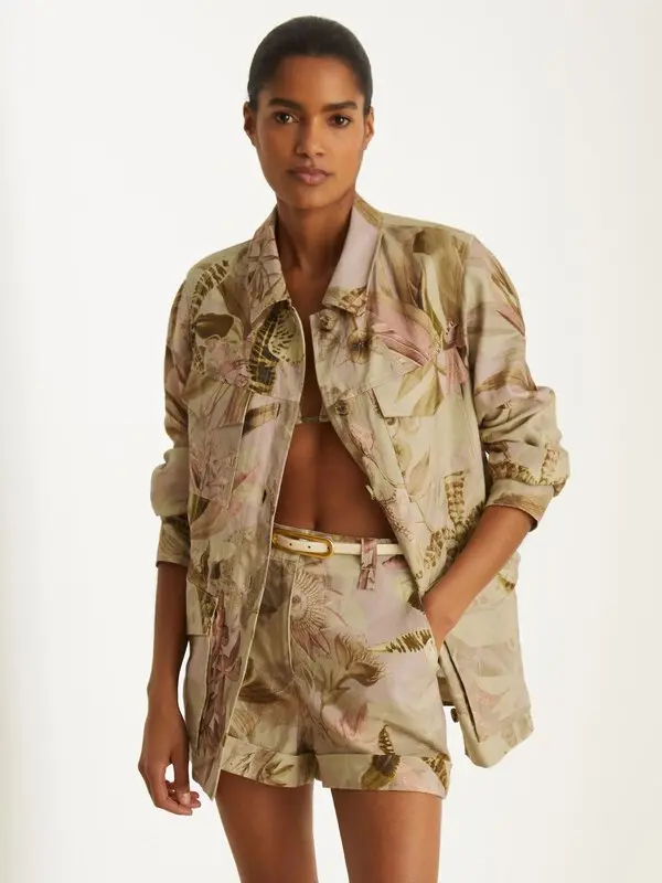 NEW YORK BOTANICAL GARDENS Nybg Linen Floral Utility Jacket