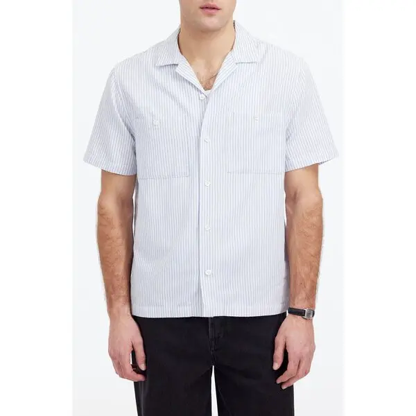 Madewell Stripe Twill Camp Shirt