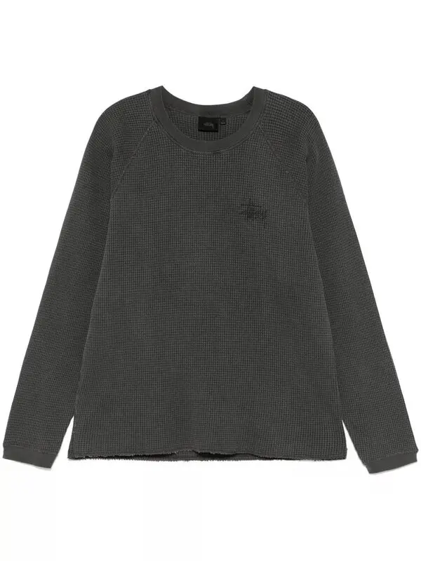 StÜssy Raglan-sleeves Thermal Sweatshirt - Grey