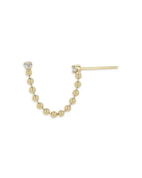 Zoe Chicco 14k Yellow Diamond Double Piercing Earring