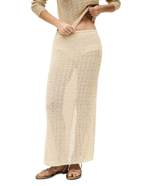 Ba&sh Jupe Prettie Crochet Maxi Skirt - Vanilla
