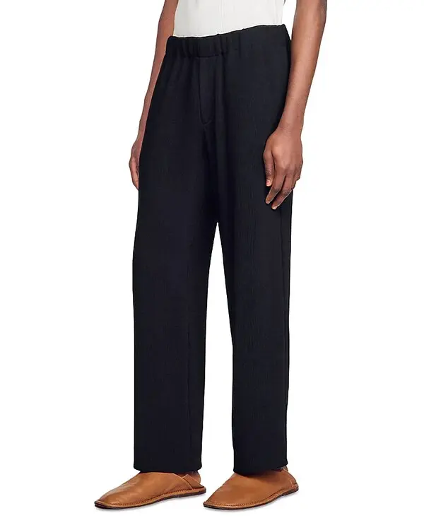 Sandro Micropleated Wide Leg Pants