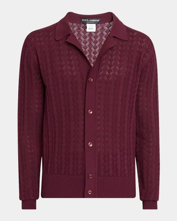 Dolce & Gabbana Patterned Knit Cardigan - Brwnviolet
