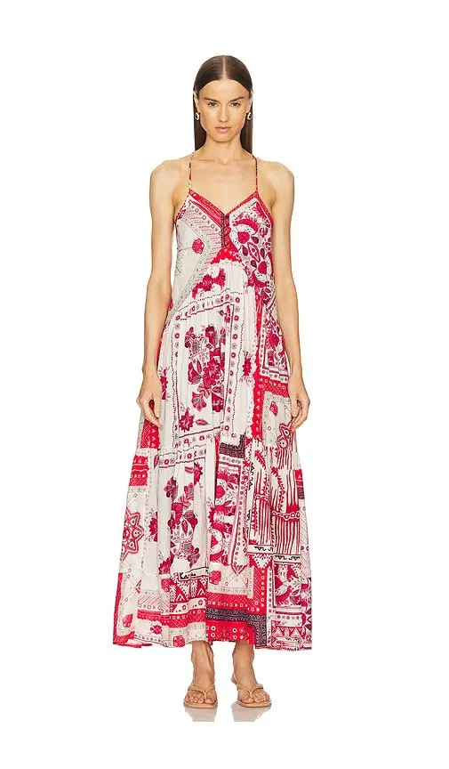 Isabel Marant Sabba Dress - Red & Ecru