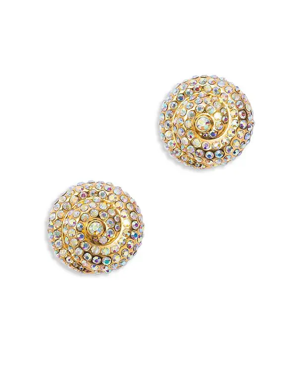 PEARL OCTOPUSS.Y Le Soleil Crystal Spiral Clip On Drop Earrings - Gold