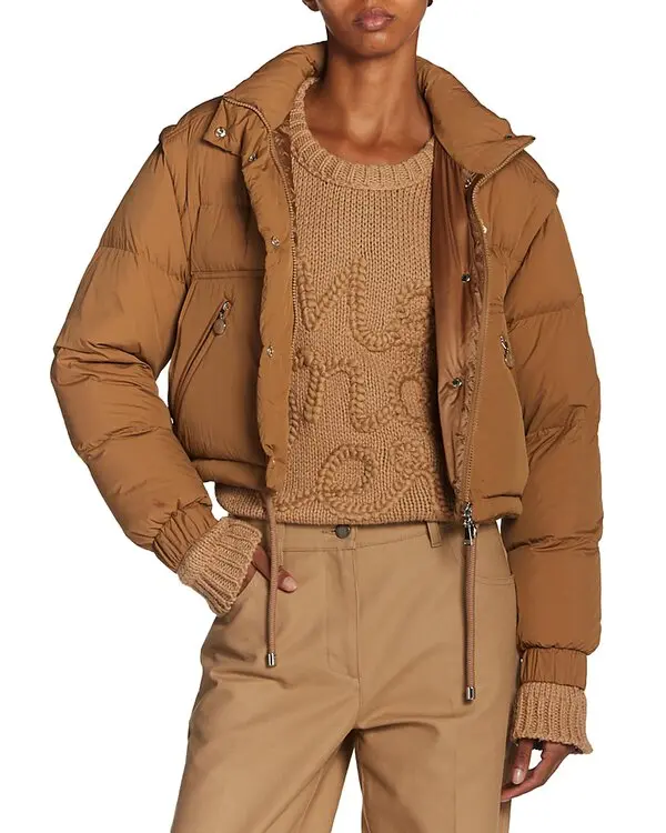 Moncler Selle Convertible Puffer Jacket - Medium Beige
