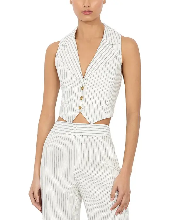 Alice + Olivia Donna Vest - Off White/black