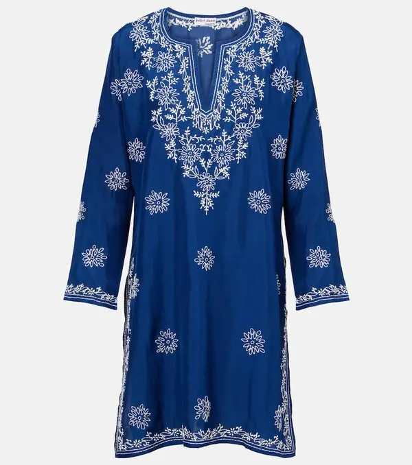 JULIET DUNN Embroidered Silk Tunic
