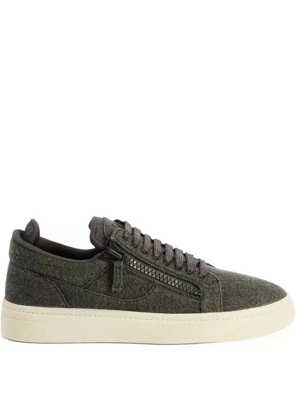 GIUSEPPE ZANOTTI Zippered Low-top Sneakers - Black