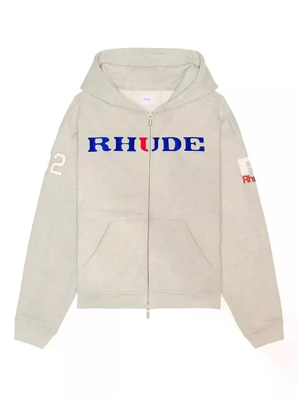 Rhude Racing Zip-up Hoodie - Grey