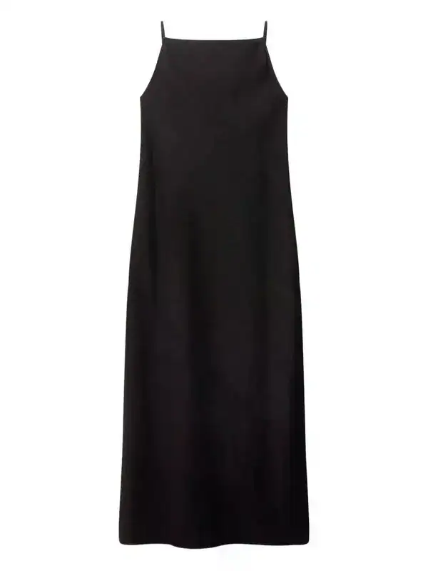 Another Tomorrow Square-neck Slip Dress - Black