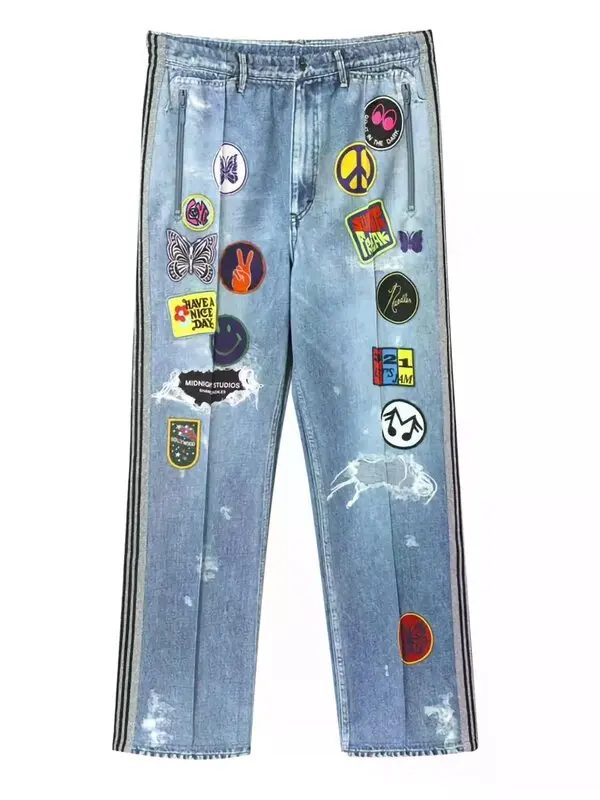 Needles Patch Detailing Track Jeans - Blue