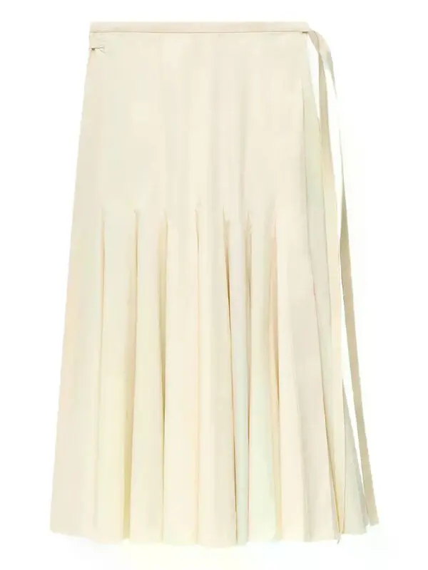 Another Tomorrow Panelled Wrap Skirt - Neutrals