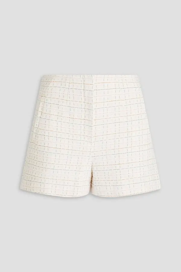 Veronica Beard Jazmin Cotton-tweed Gingham Shorts