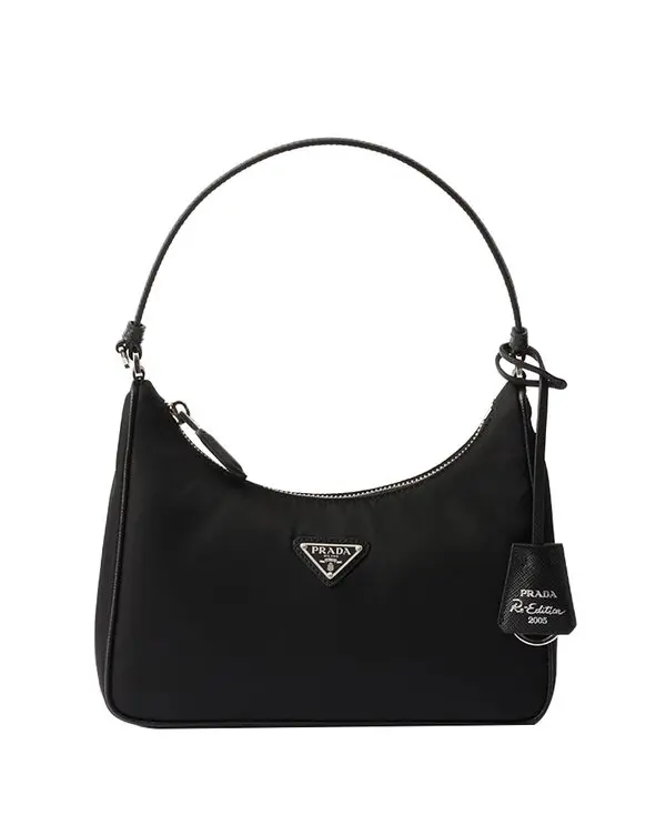 Prada Re-edition 2005 Re-nylon Shoulder Bag - Black/silver