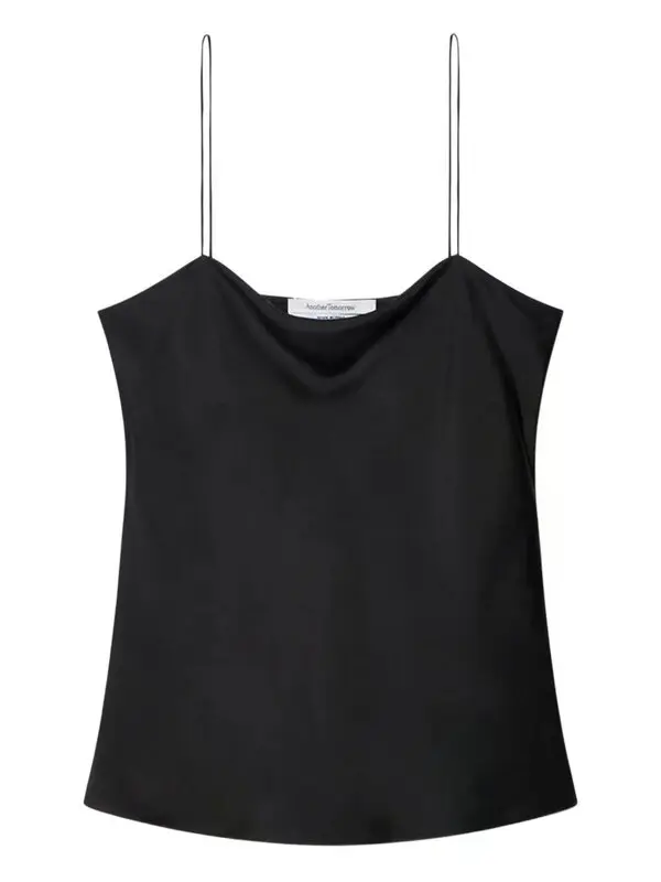 Another Tomorrow Silk Top - Black