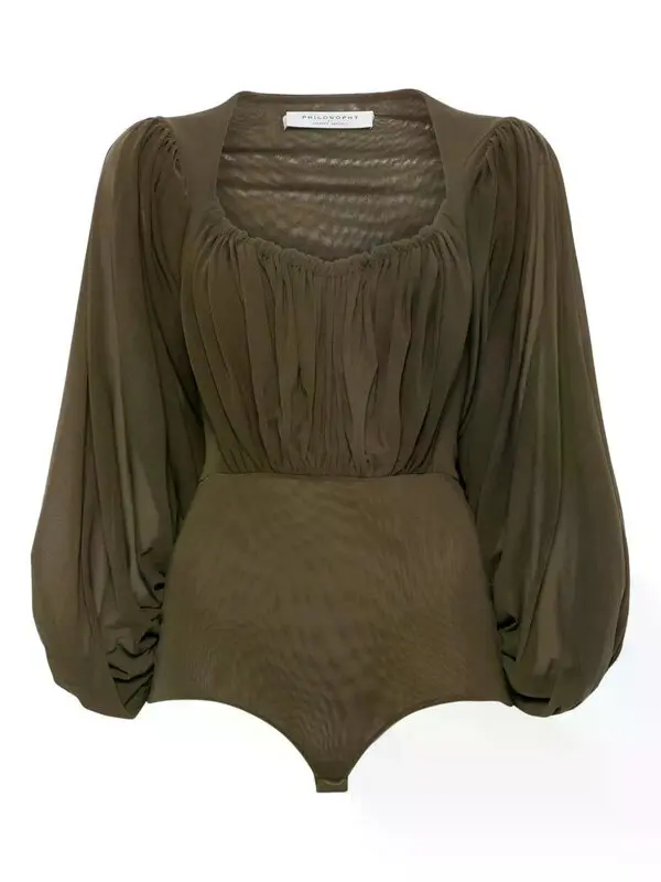 Philosophy Di Lorenzo Serafini Draped Bodysuit - Green