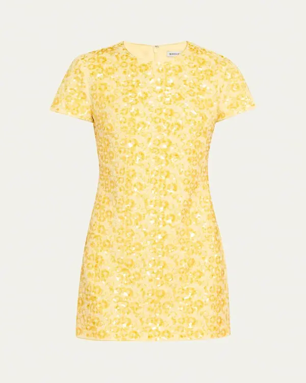 Simkhai Clove Sequined Mini Dress - Buttercream