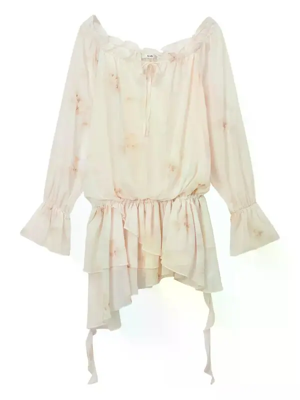 B+AB Ruffle-detail Floral Print Dress