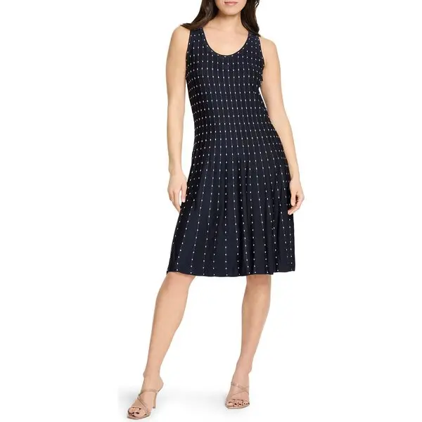 NIC+ZOE Falling Dot Flared Knit Dress