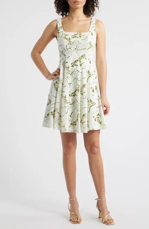 Sam Edelman Palm Jacquard Sleeveless Mini Dress