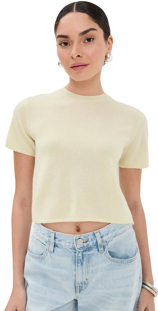Sablyn Charleston Cashmere Tee - Pale Citron