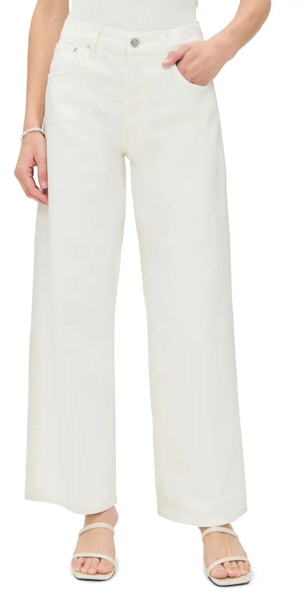 ANINE BING Manon Wide Leg Jeans - Ecru