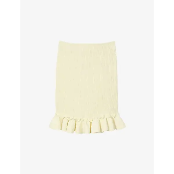 Sandro Ruffle-trim Knitted Mini Skirt