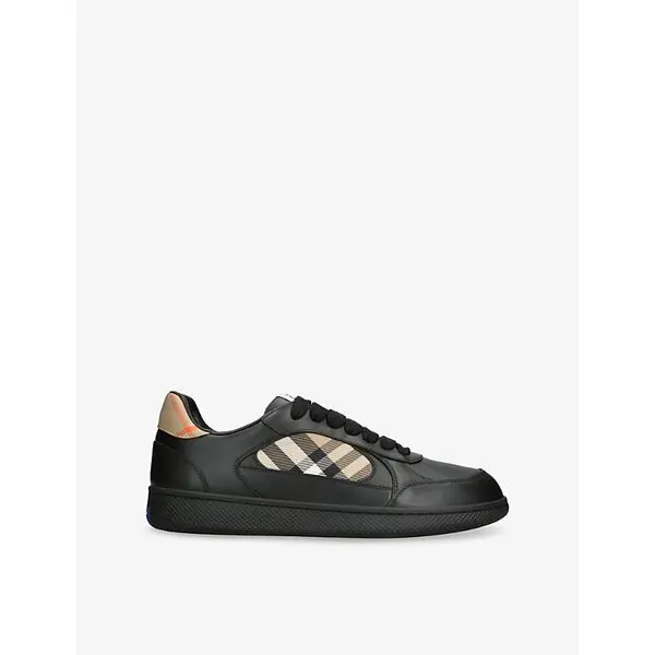 Burberry Terrace Check Low-top Leather Trainers - Blk/other