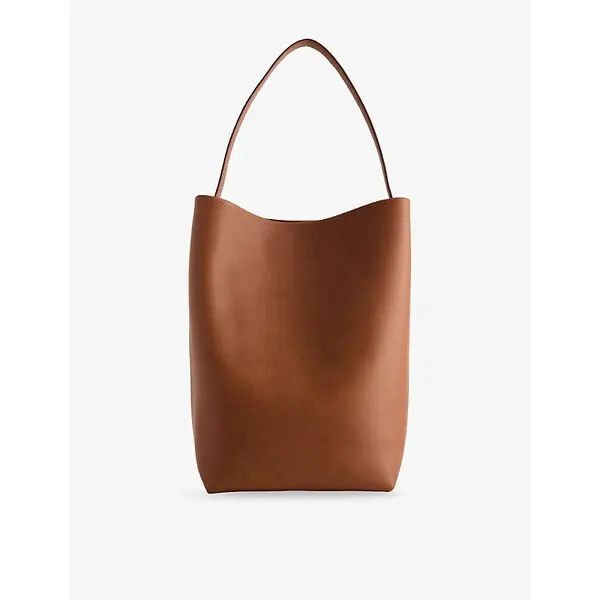 THE ROW N/s Park Large Leather Tote Bag - Dark Cuir