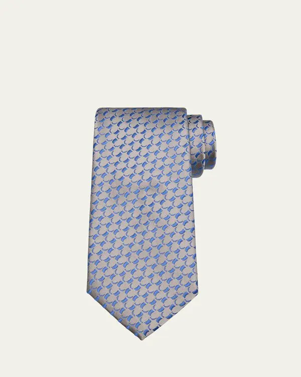 Charvet U-pattern Silk Tie - 19-gry