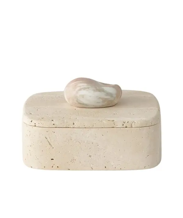 GREG NATALE Pietra Travertine & Rose Marble Box