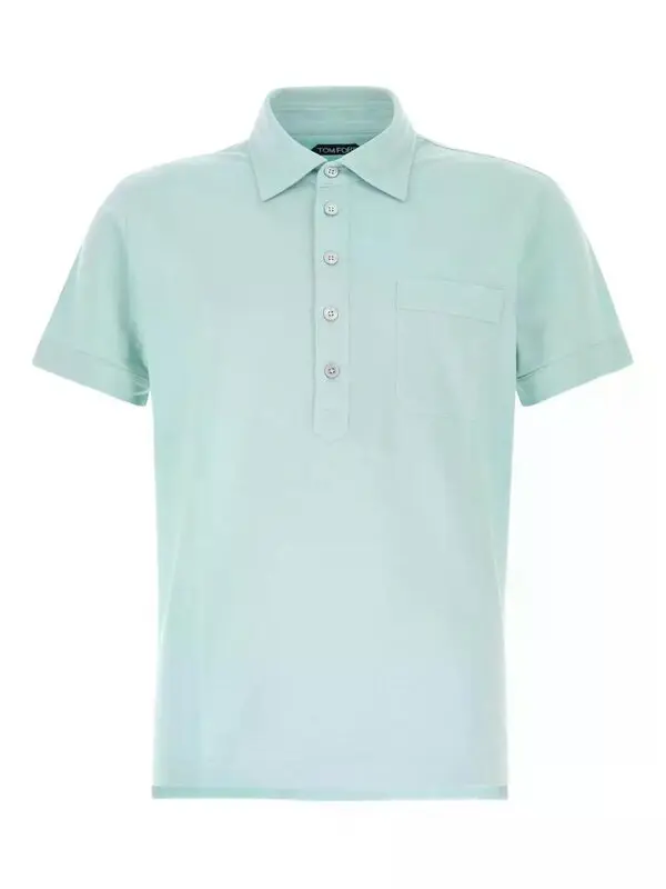 TOM FORD Button-placket Polo Shirt - Blue