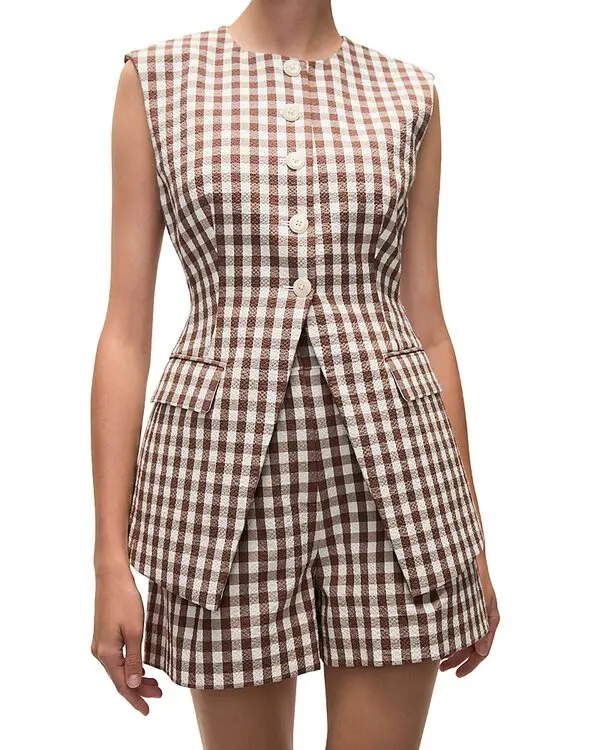 Veronica Beard Lois Sleeveless Vest - Light Chickory Dove
