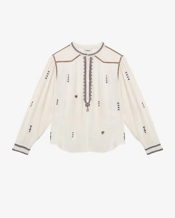 MARANT ETOILE Pelson Graphic Embroidered Blouse - Ecru