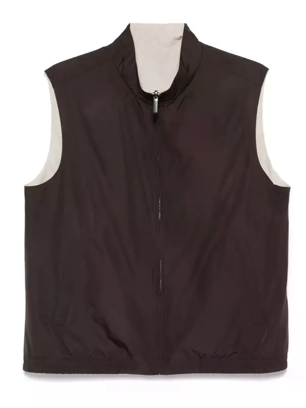 Canali Reversible Gilet - Brown