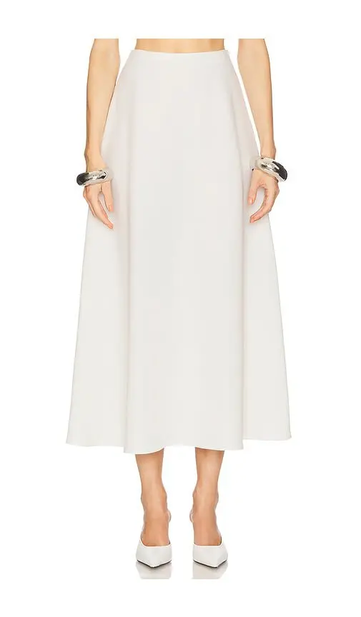 HELSA Heavy Crepe Midi Skirt - Ivory