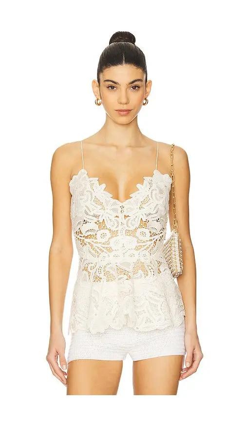 Ulla Johnson Lotta Guipure Lace Top - Pristine