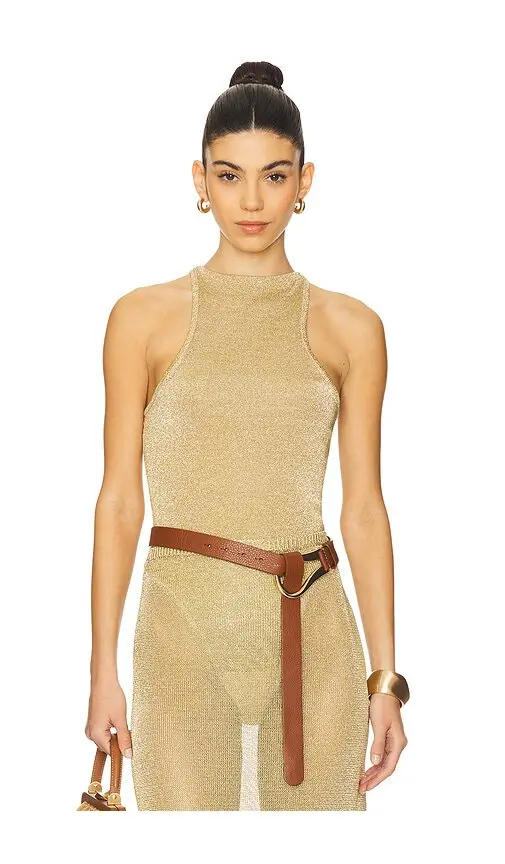 Cult Gaia Cassius Knit Bodysuit - Gold