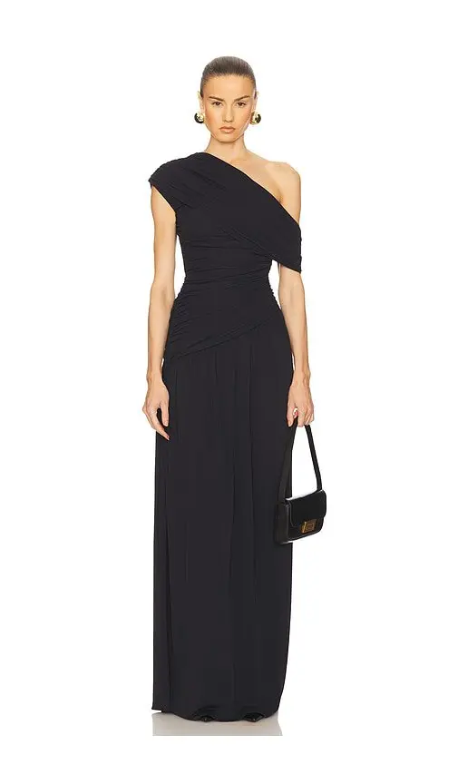 HELSA The Apolla Jersey Dress - Caviar
