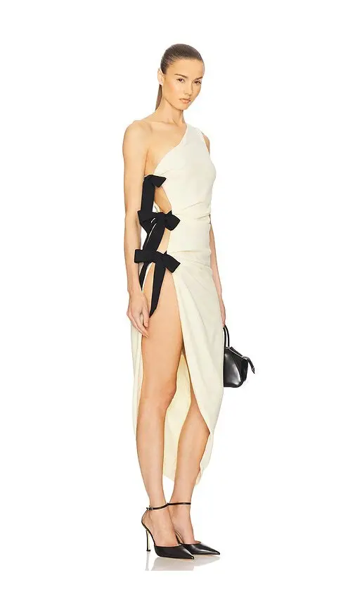 HELSA The Seline Dress With Bows - Yellow & Black