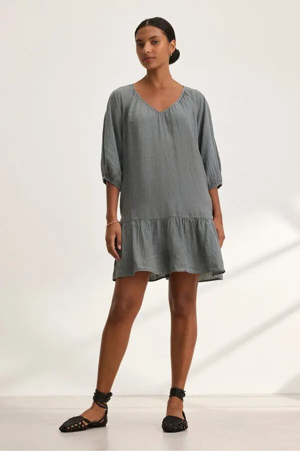 Velvet By Graham & Spencer Kaylie Linen Dress - Gray