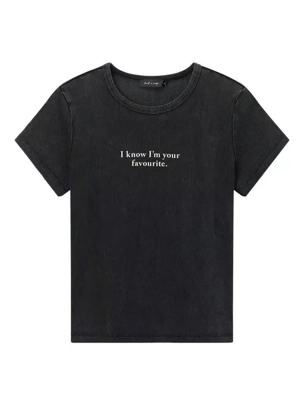 TOUT A COUP Slogan Print T-shirt - Black