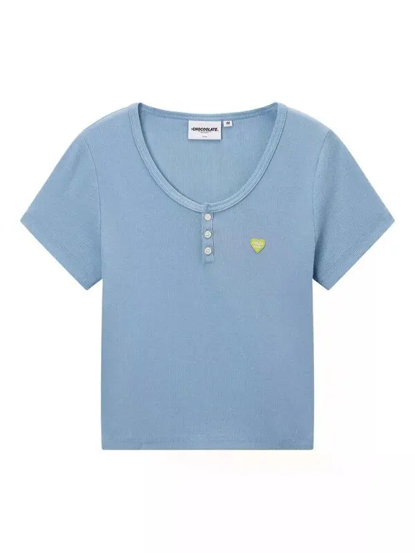 CHOCOOLATE Fine Ribbed T-shirt - Blue
