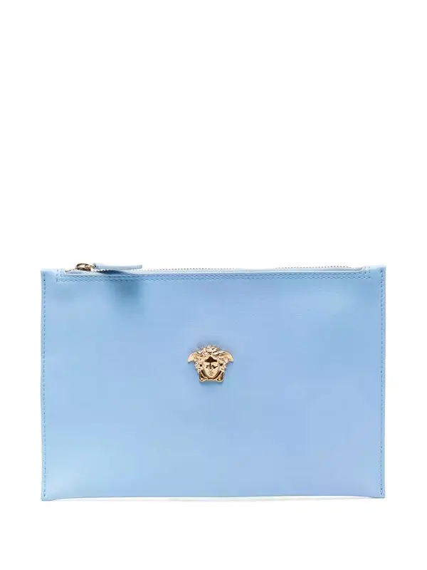 Versace Medusa-Plaque Clutch Blue Editorialist