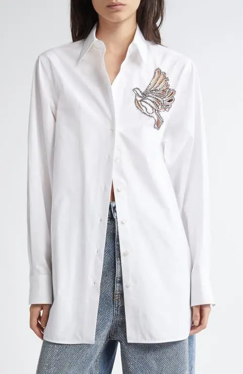 Stella McCartney Crystal Cutout Cotton Poplin Shirt