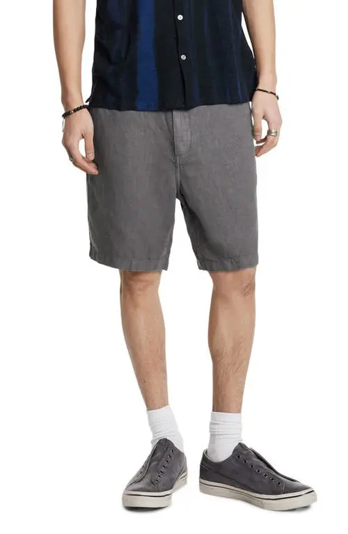 John Varvatos Johnny Flat-front Shorts - Seal Grey