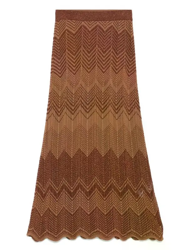 AKEP Chevron-knit Maxi Skirt