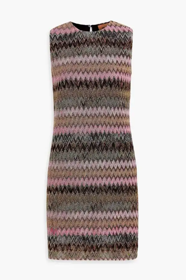Missoni Metallic Crochet-Knit Mini Dress In Baby Pink - 50% Off |  Editorialist